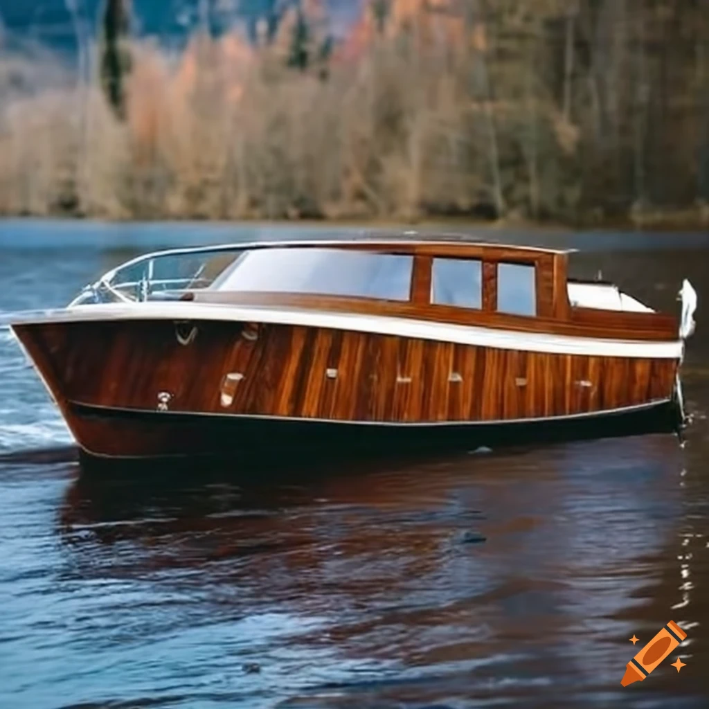 A luxurious wooden modern boat
