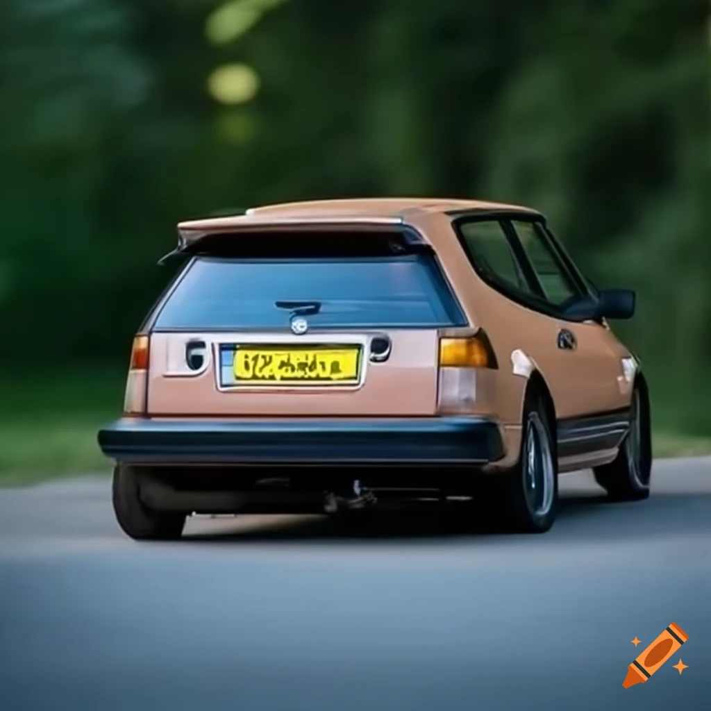 Imagine a saab sport hot hatch back of the 80's on Craiyon
