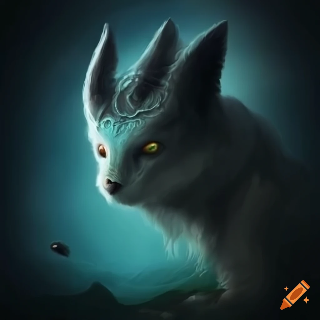 Mystical creature in mountains