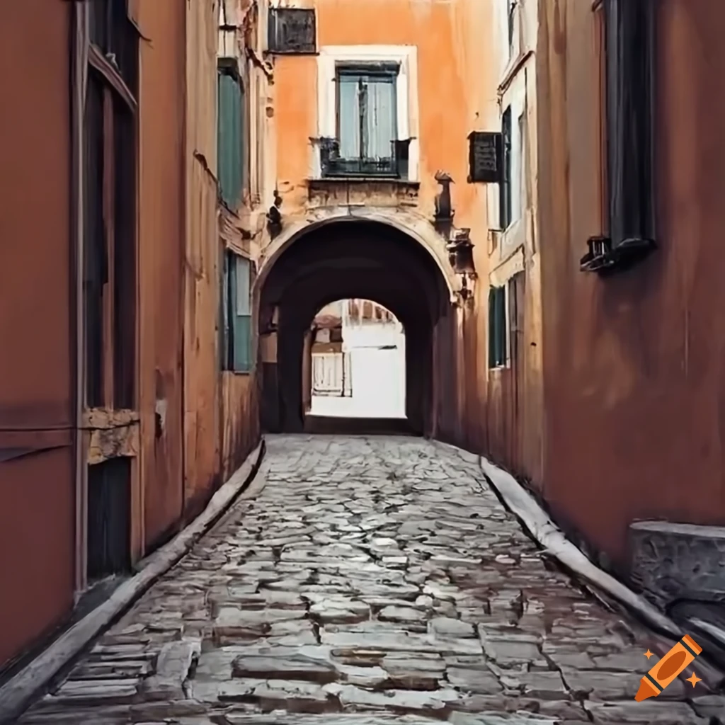 Italian ally way, old, outside on Craiyon