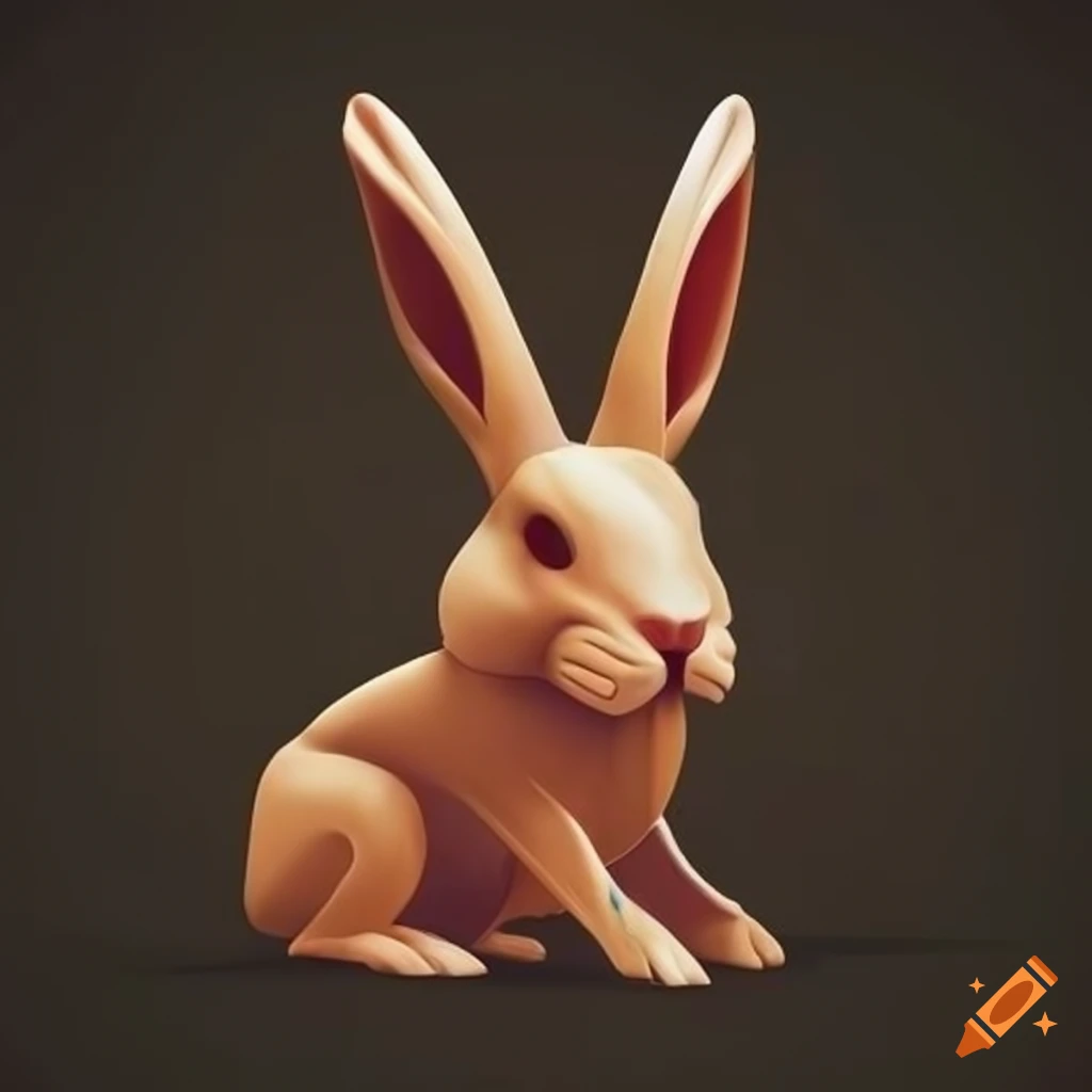 A stylized hare inspired by the mayan zodiac signs