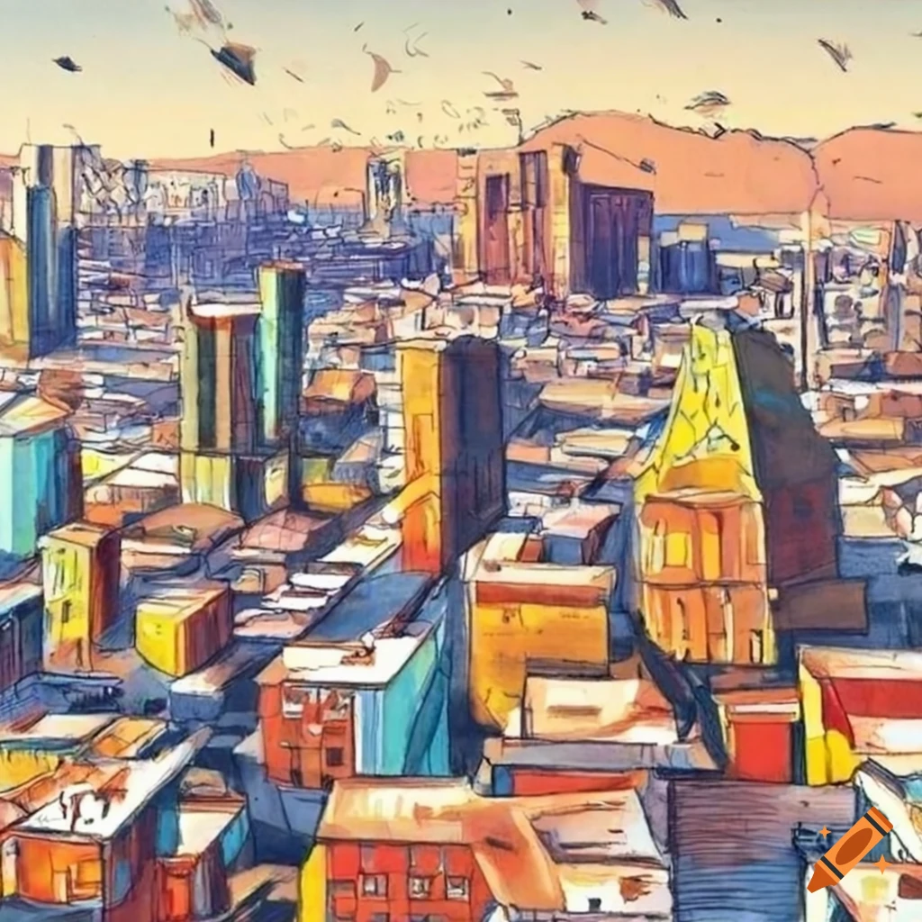 Urban drawing depicting johannesburg's judiths paarl and its density on ...