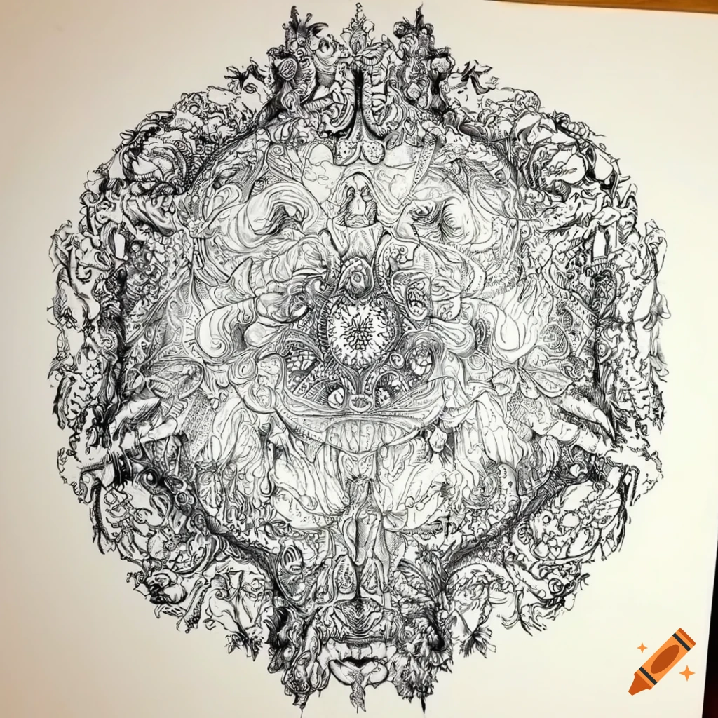 An intricate multidimensional creature with wings and celestial patterns