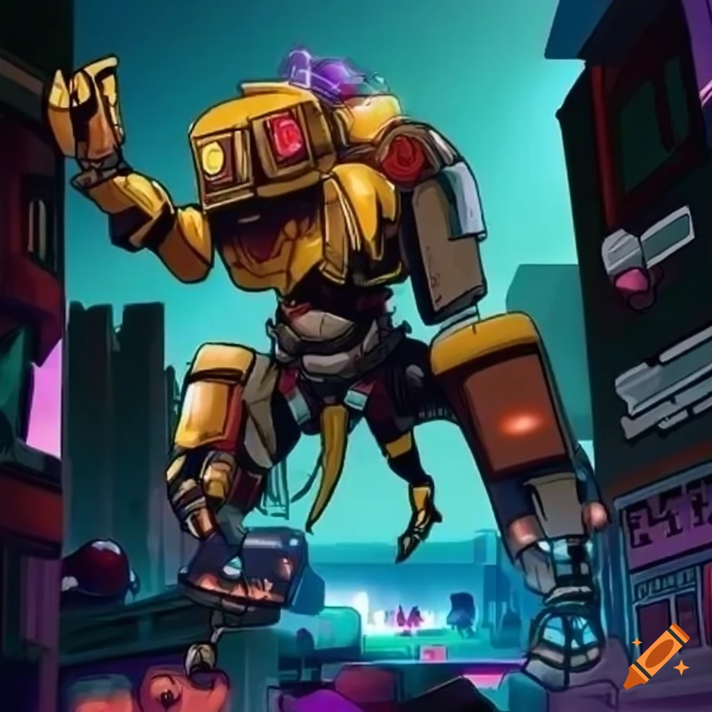 Urban rivals card game featuring robot on Craiyon
