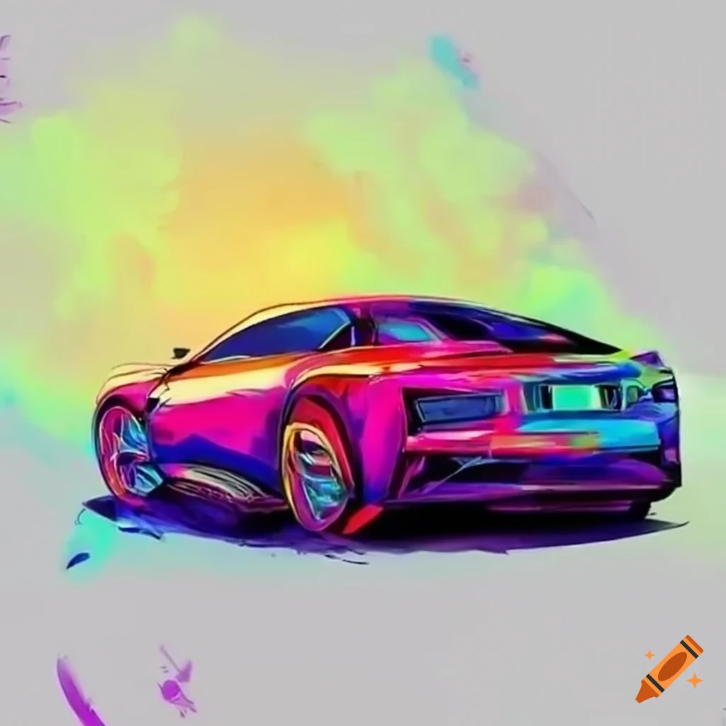 A stylish car with a sleek design for beginner's drawing