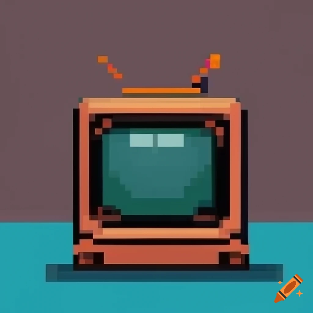 Pixel art image of tv on Craiyon