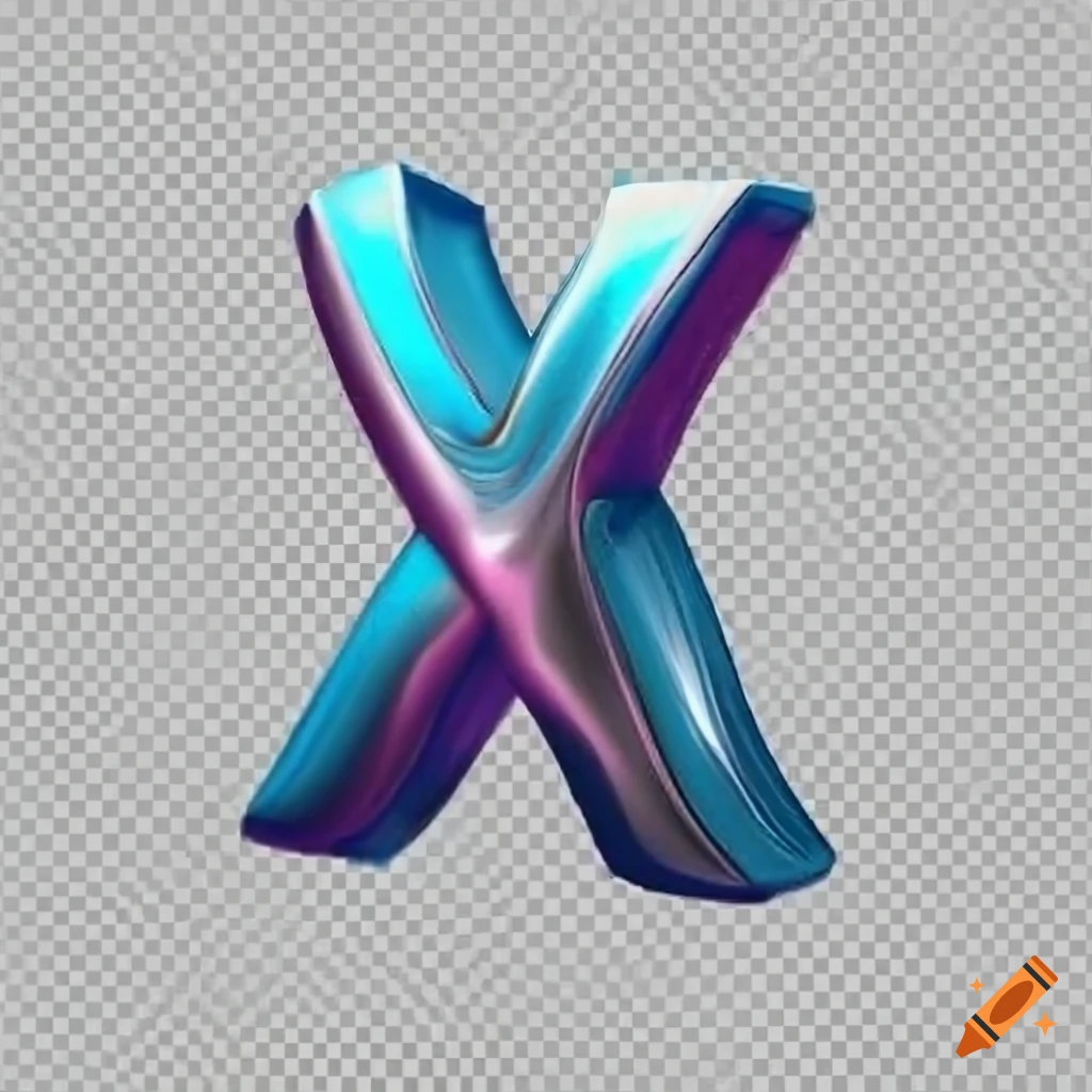 Create me a blue silver x as png file