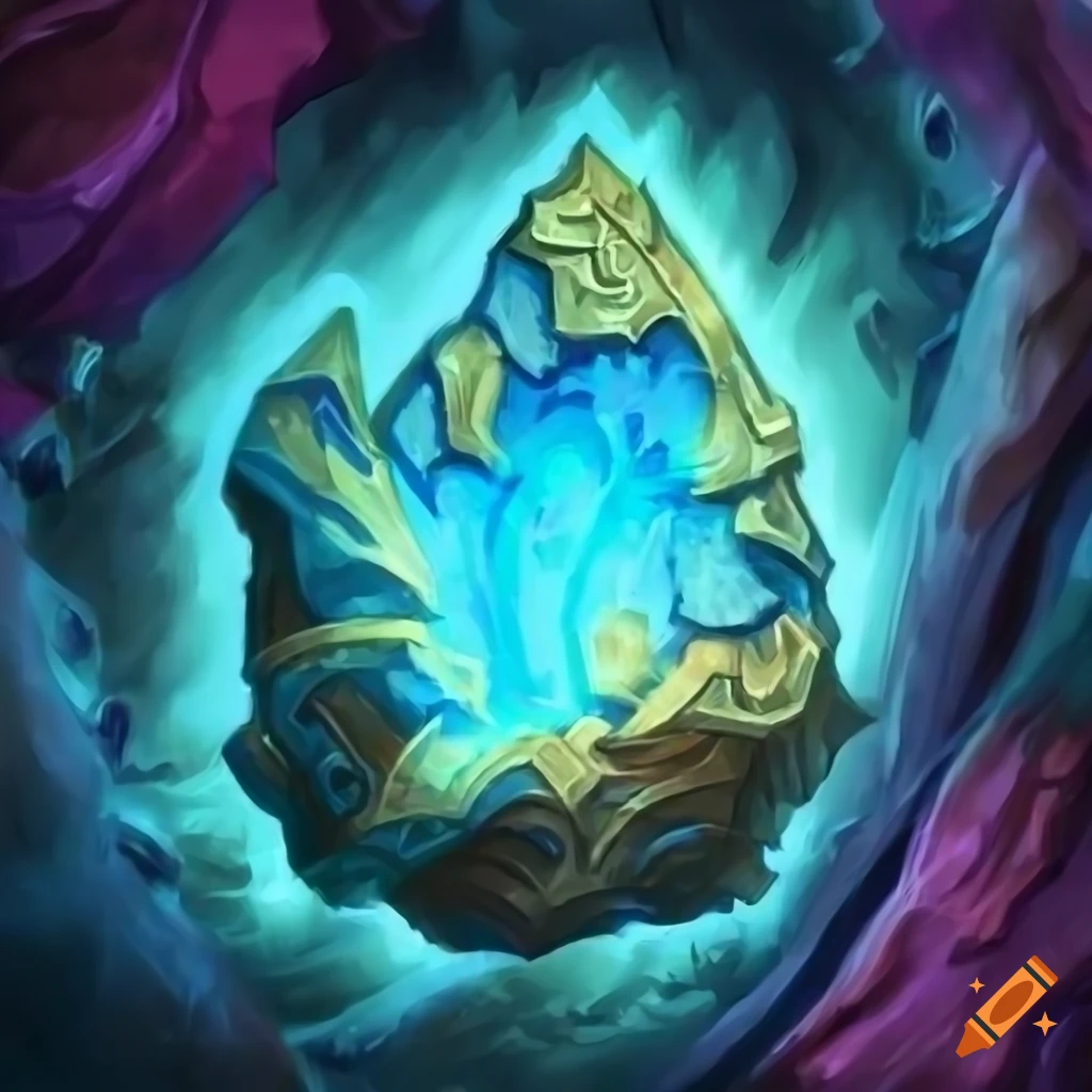 Blue magic Arcane mineral (hearthstone token card art) on Craiyon