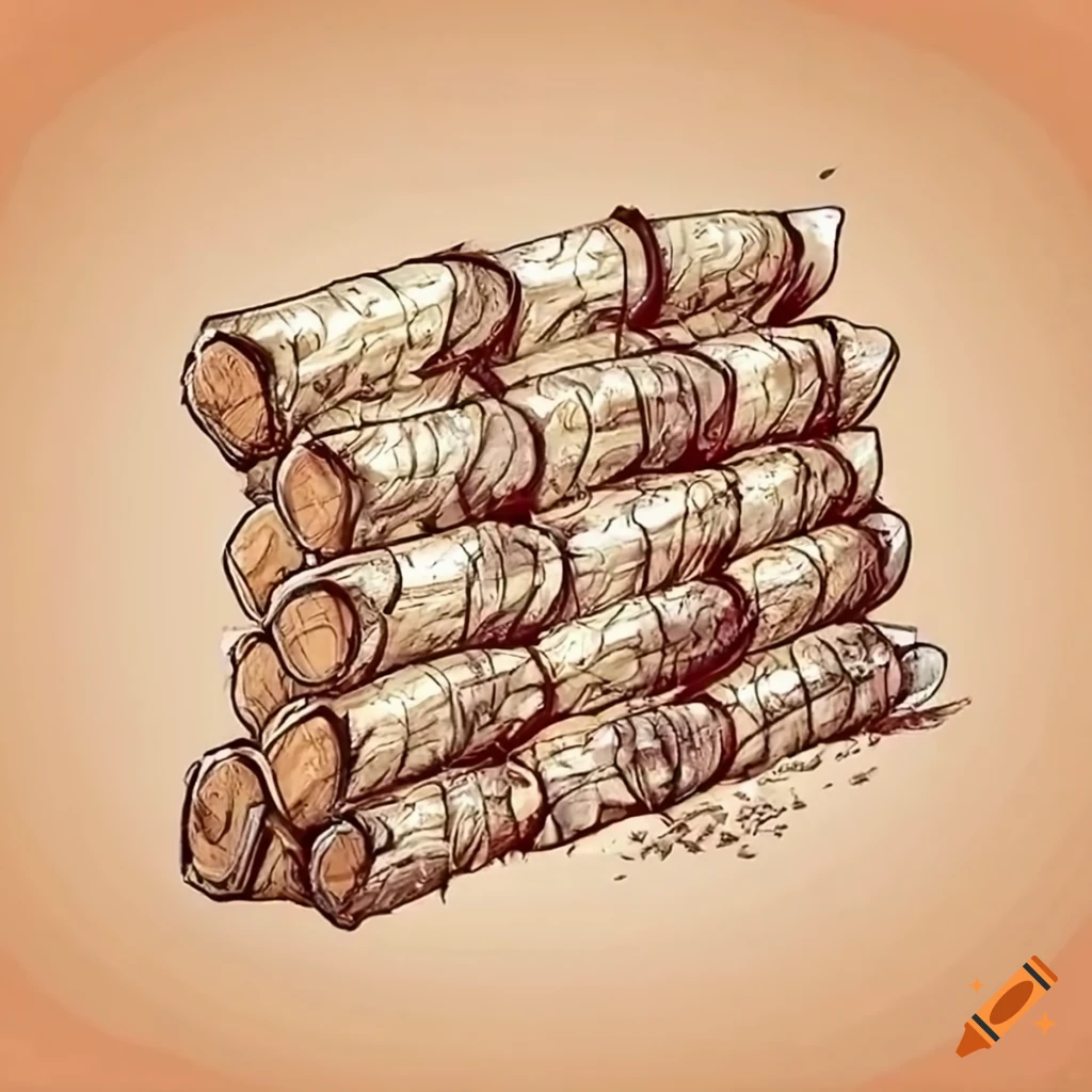 Bird's eye view of a wooden fence made of orc logs for a board game on ...