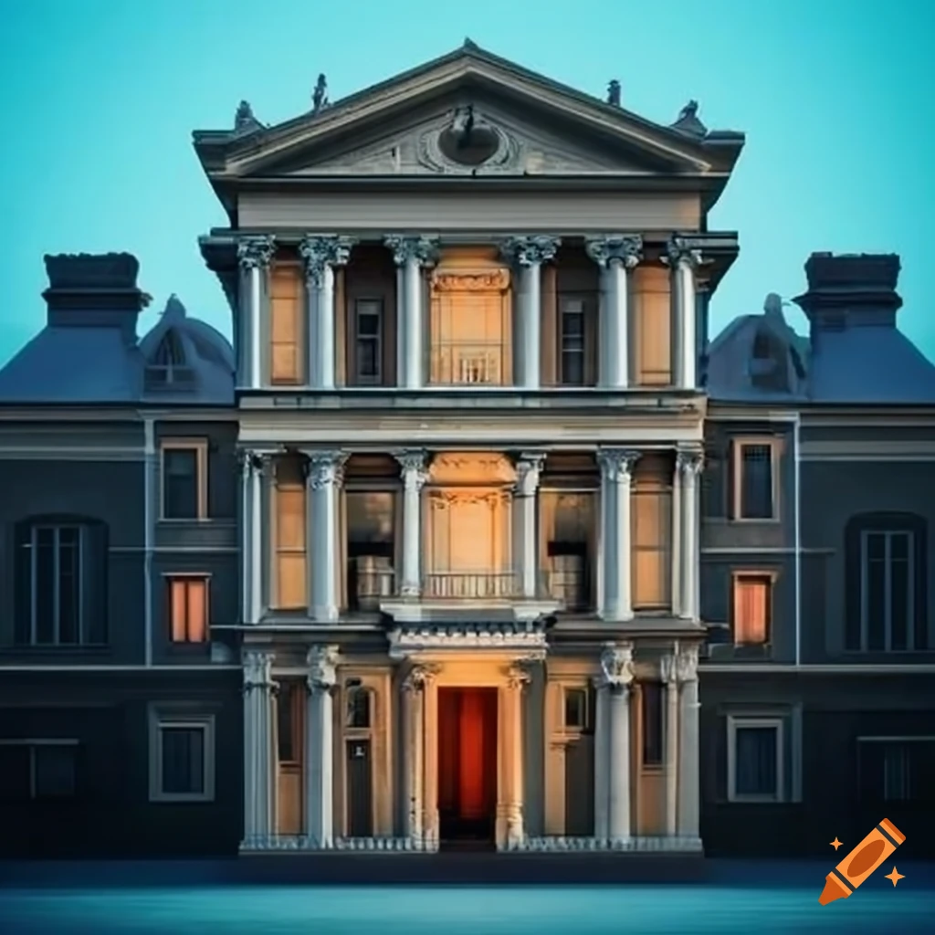 Mansion facade front view