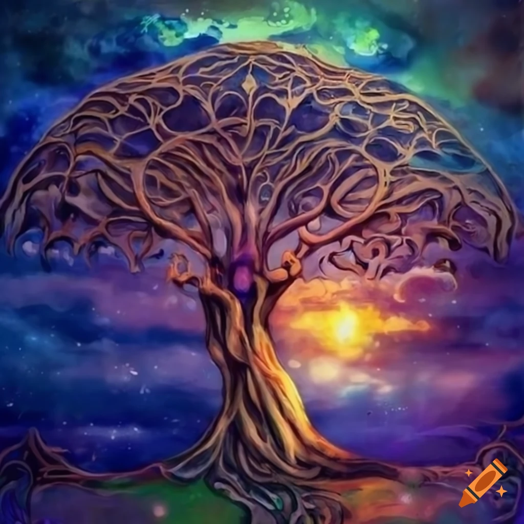 Magical tree, art nouveau on Craiyon