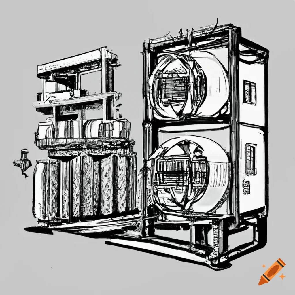 Drawing of direct air capture carbon capture machine on Craiyon