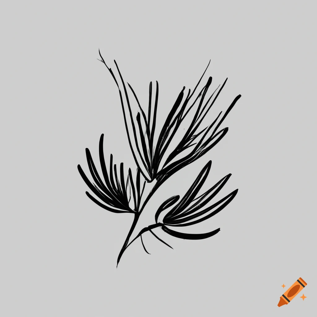 Hand drawn creative wildflower design, side profile, simple ...