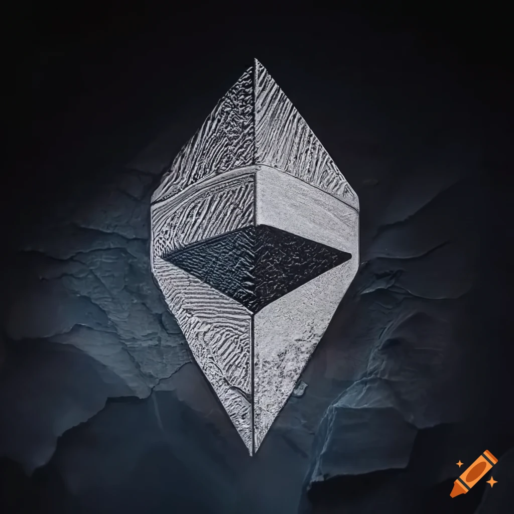 Ethereum engraving in the rock on Craiyon