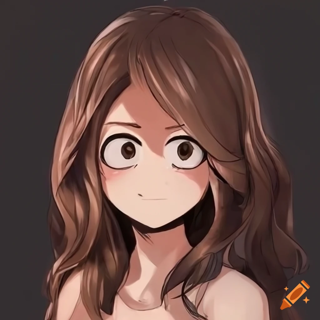 Girl with dark brown wavy hair and dark brown eyes. my hero academia ...
