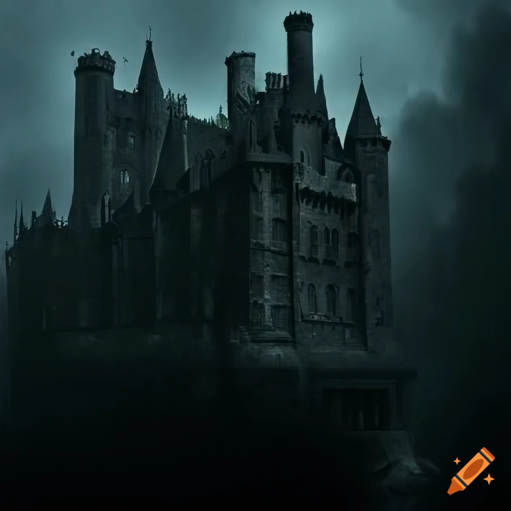 Gloomy gothic foreboding castle on Craiyon