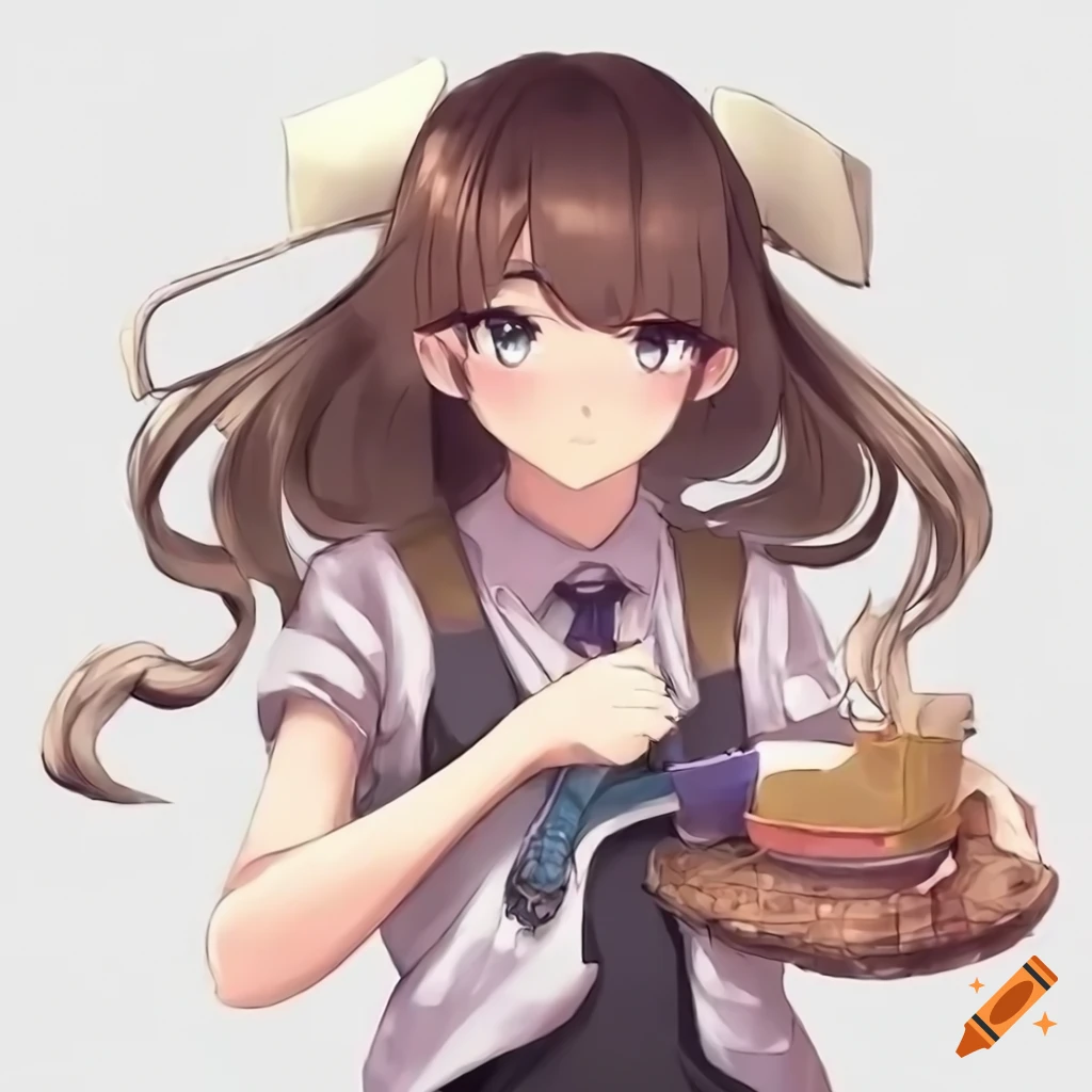 Anime shopkeeper girl on Craiyon