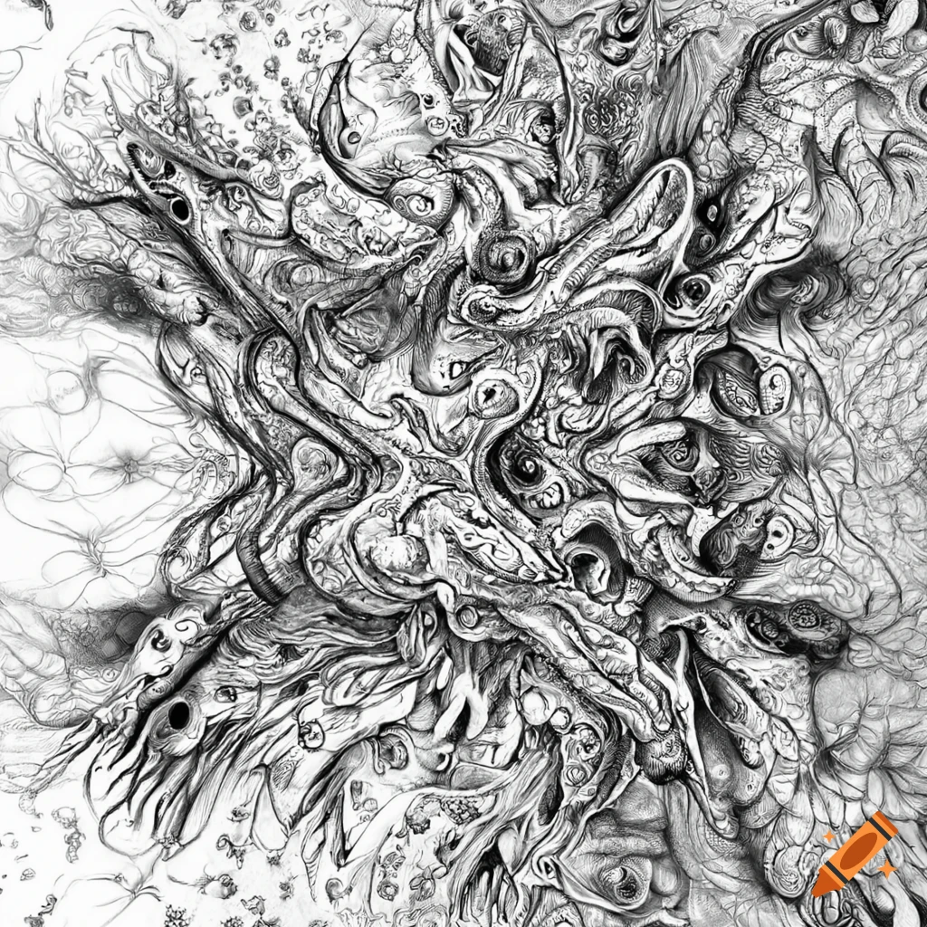 An intricate multidimensional creature with wings and celestial patterns