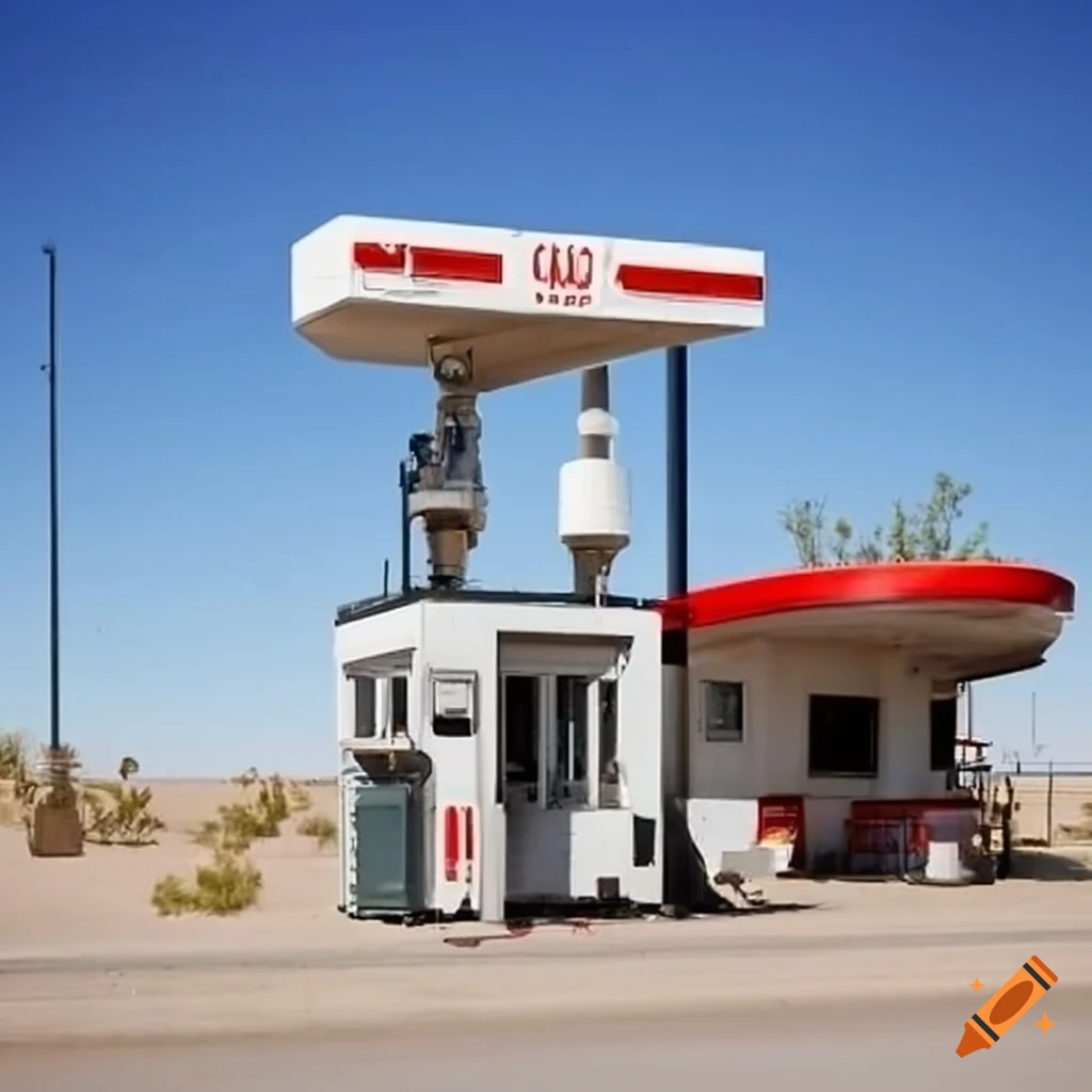 Gasstation 60s in the desert on Craiyon