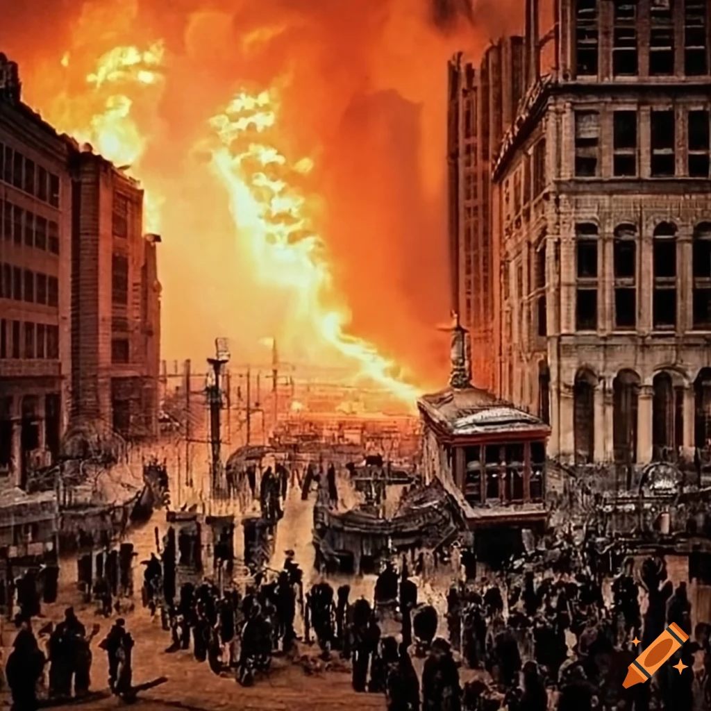 The Great Chicago Fire of 1871 on Craiyon