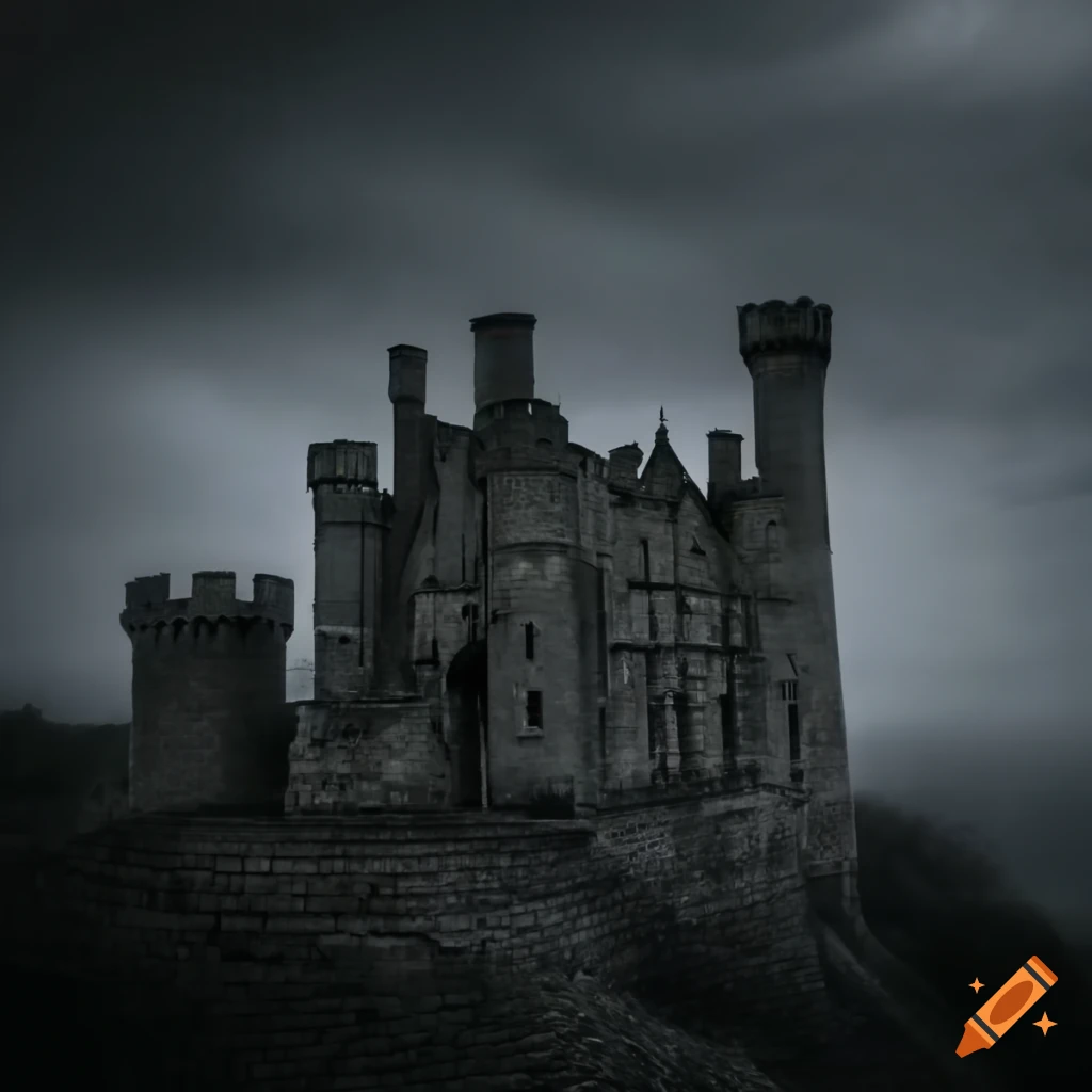 Gloomy gothic foreboding castle on Craiyon