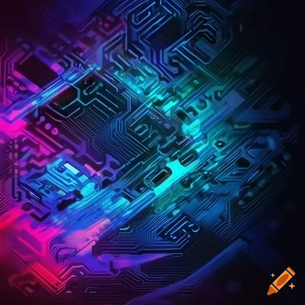 Abstract tech background with circuit board graphics