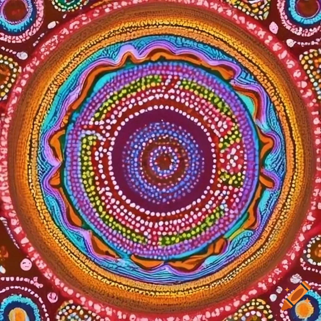 Indigenous aboriginal artwork circular pattern on Craiyon