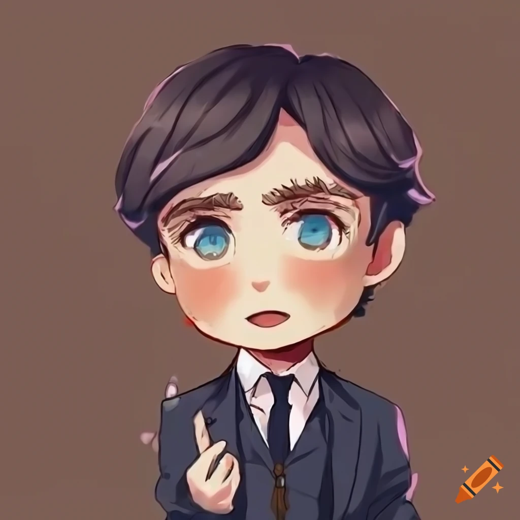 Cillian murphy as a cute chibi anime character on Craiyon
