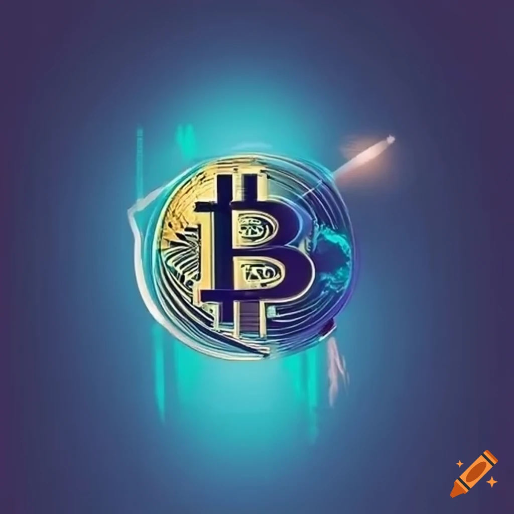 Banner promoting bitcoin with logo on Craiyon