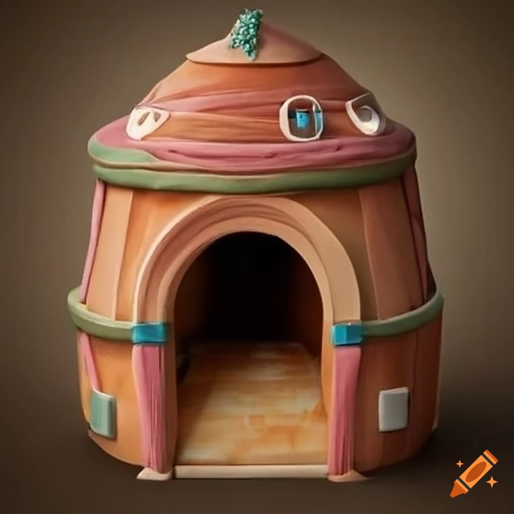 A whimsical dog house on Craiyon