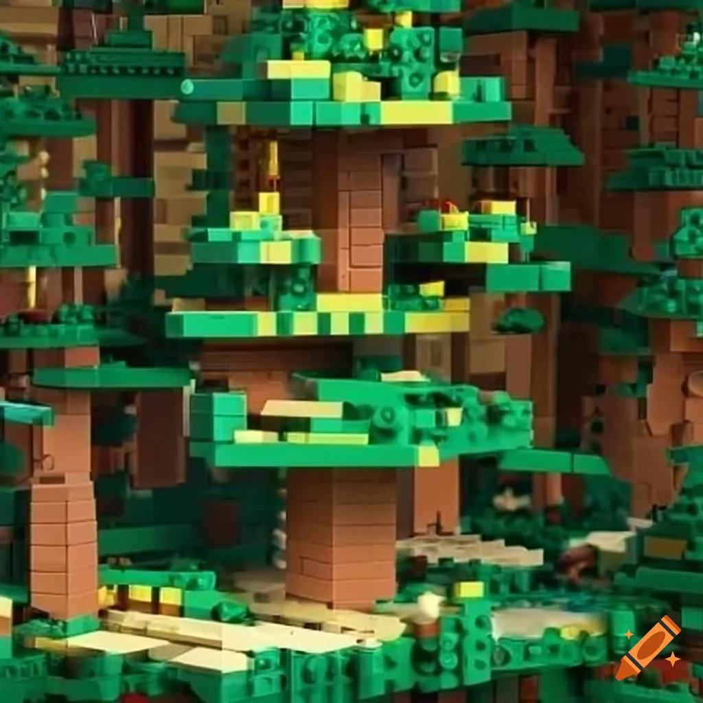 A forest built with lego bricks