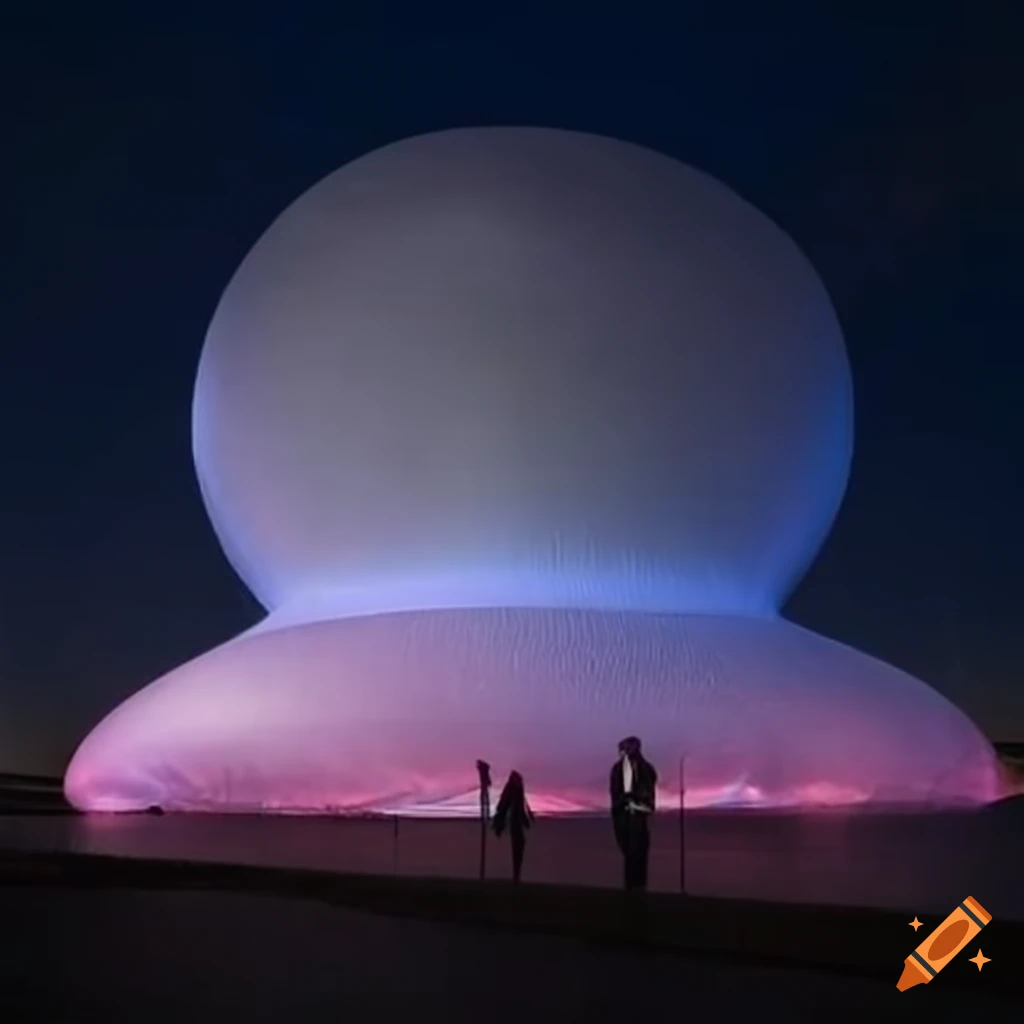 Rooftop inflated bubble hanging textile architecture anish kapoor