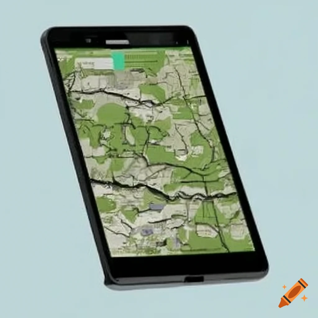Map app displaying trail coverage for hikers on Craiyon