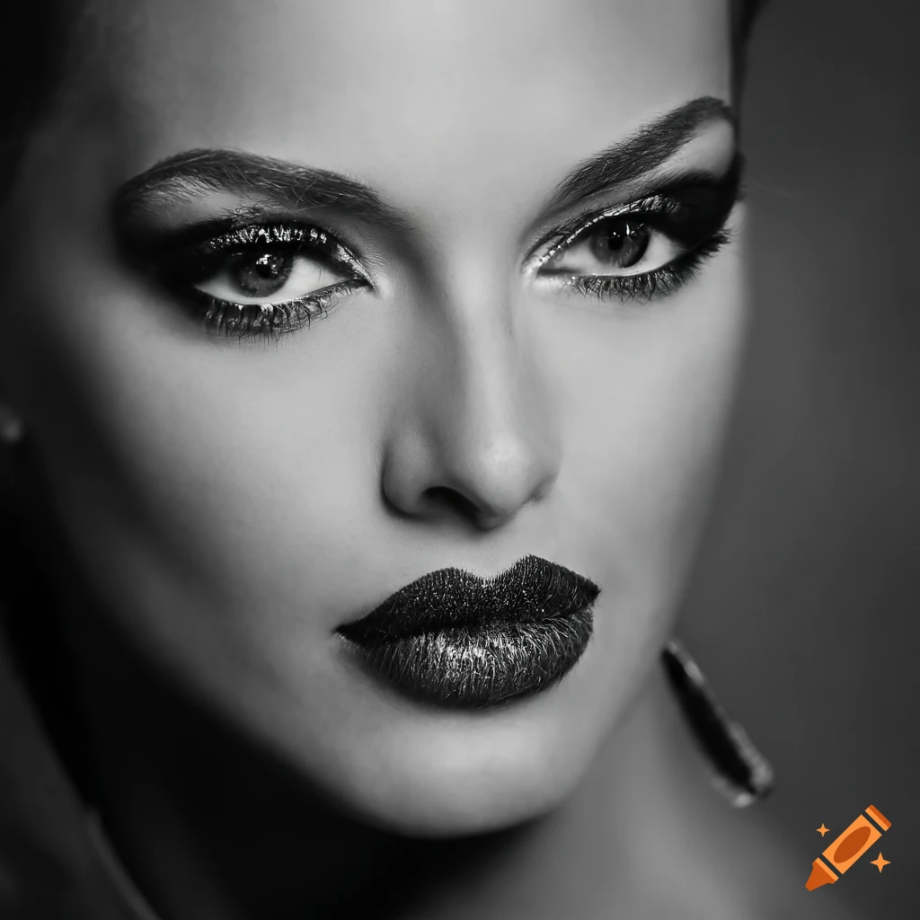 Portrait of exotic high fashion, young female, extravagant, attitude ...