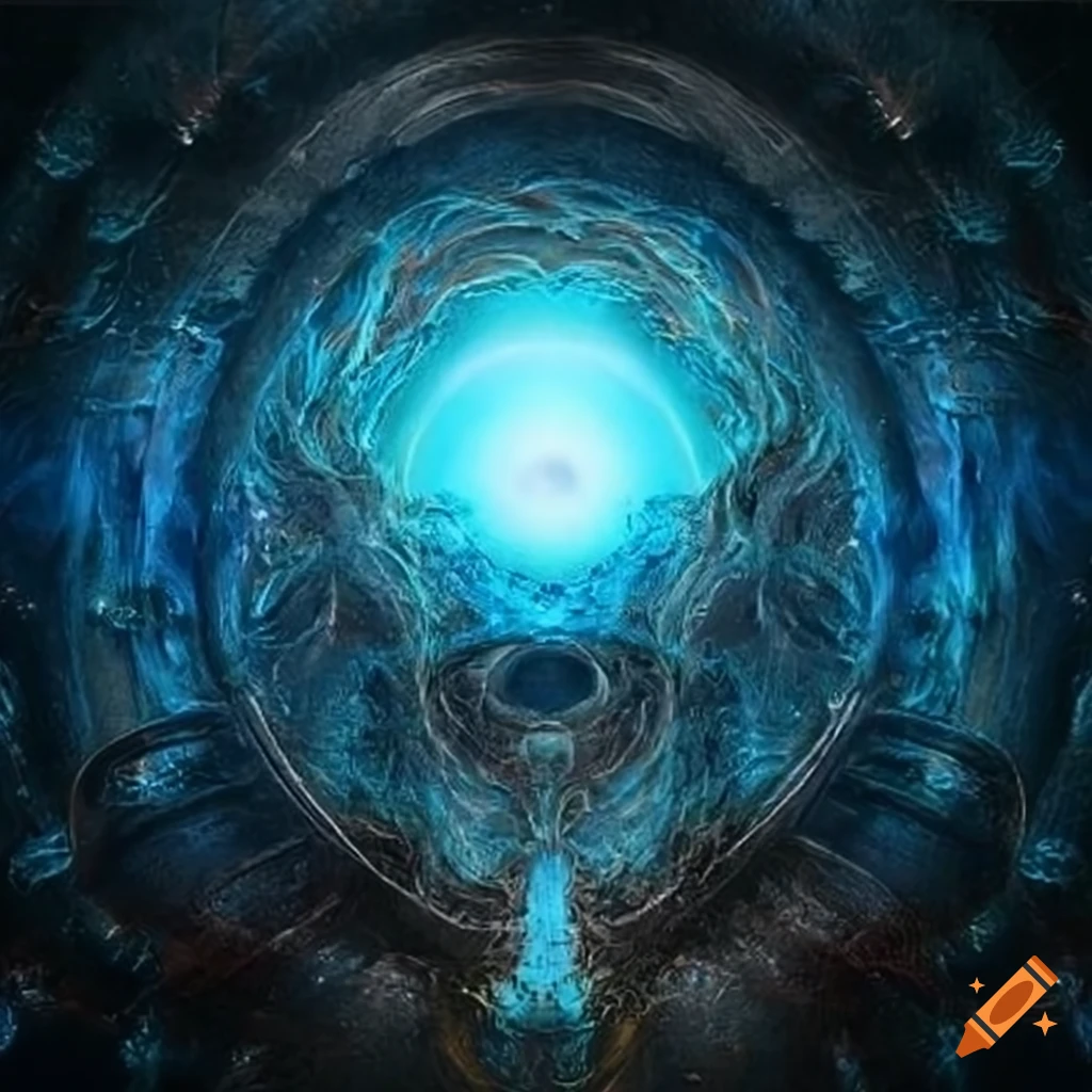 Fantasy style, quantum energy portal in space
