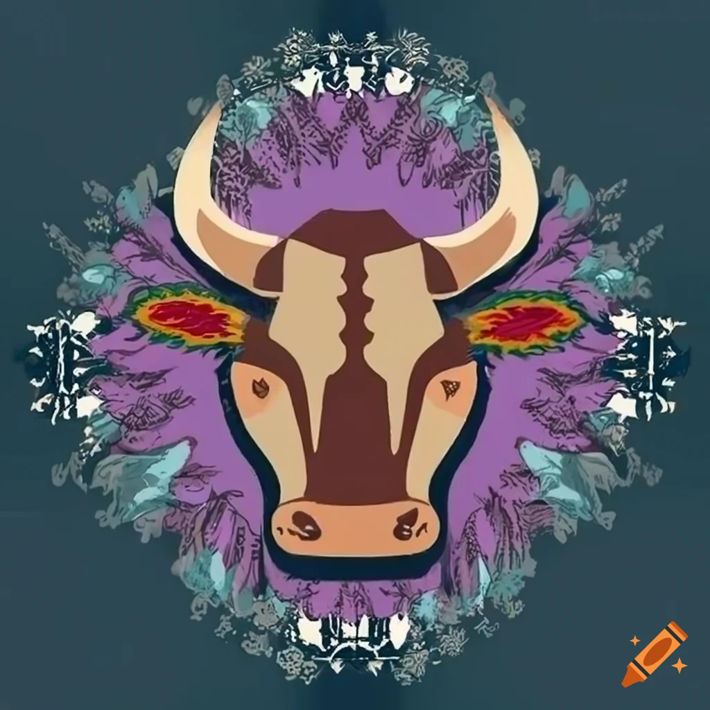 Traditional native american cattle symbol in sacred style on Craiyon