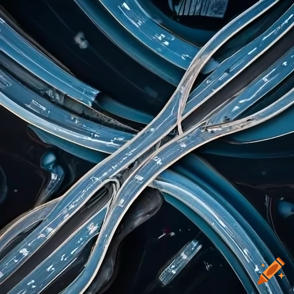 Complex network of road intersections + 8k