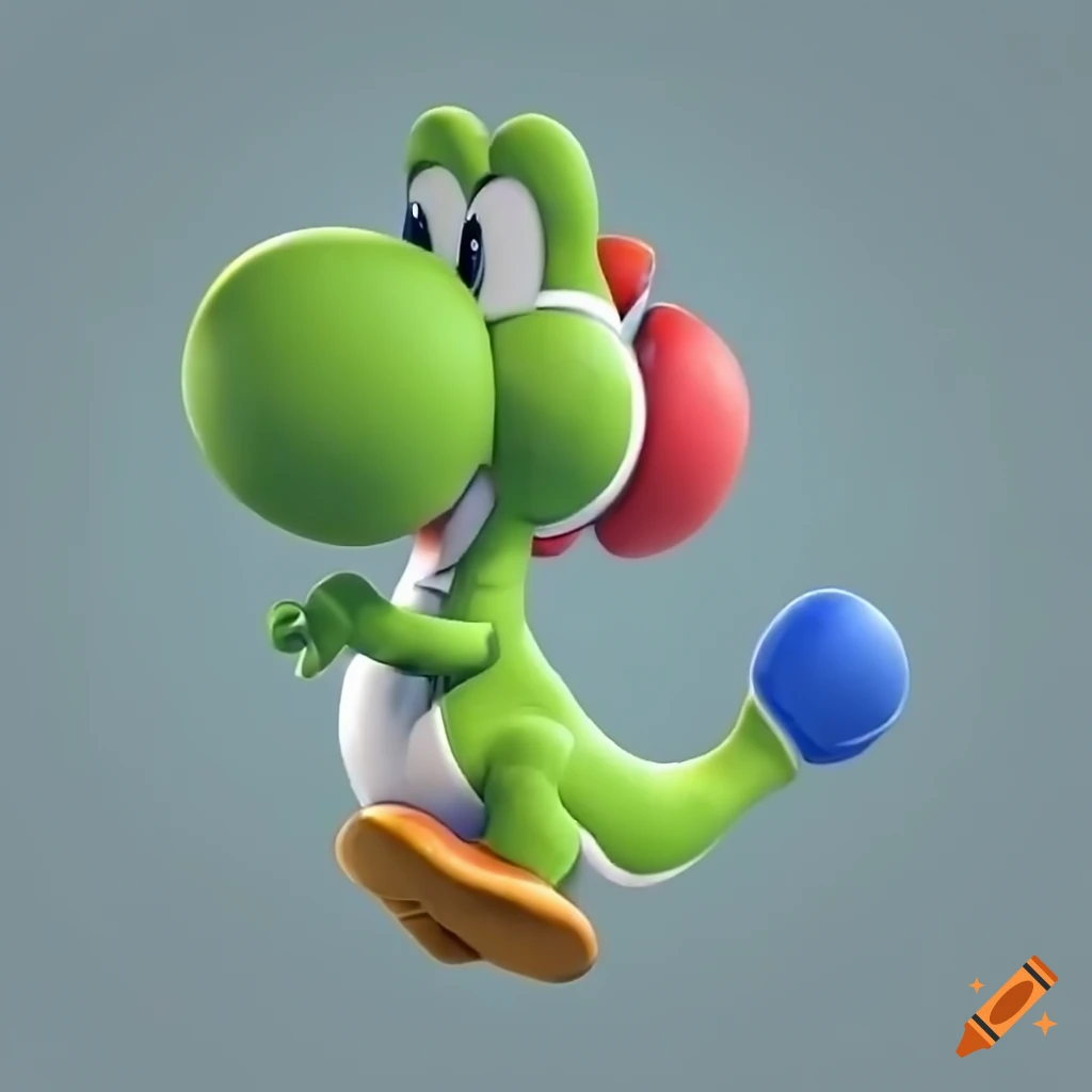 Yoshi listening to music, high definition