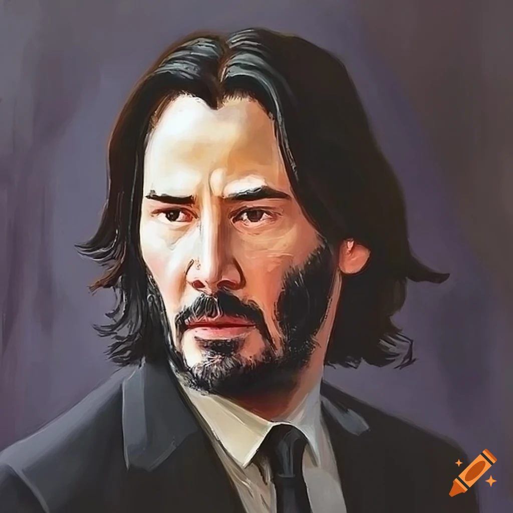 A romanticism painting of keanu reeves