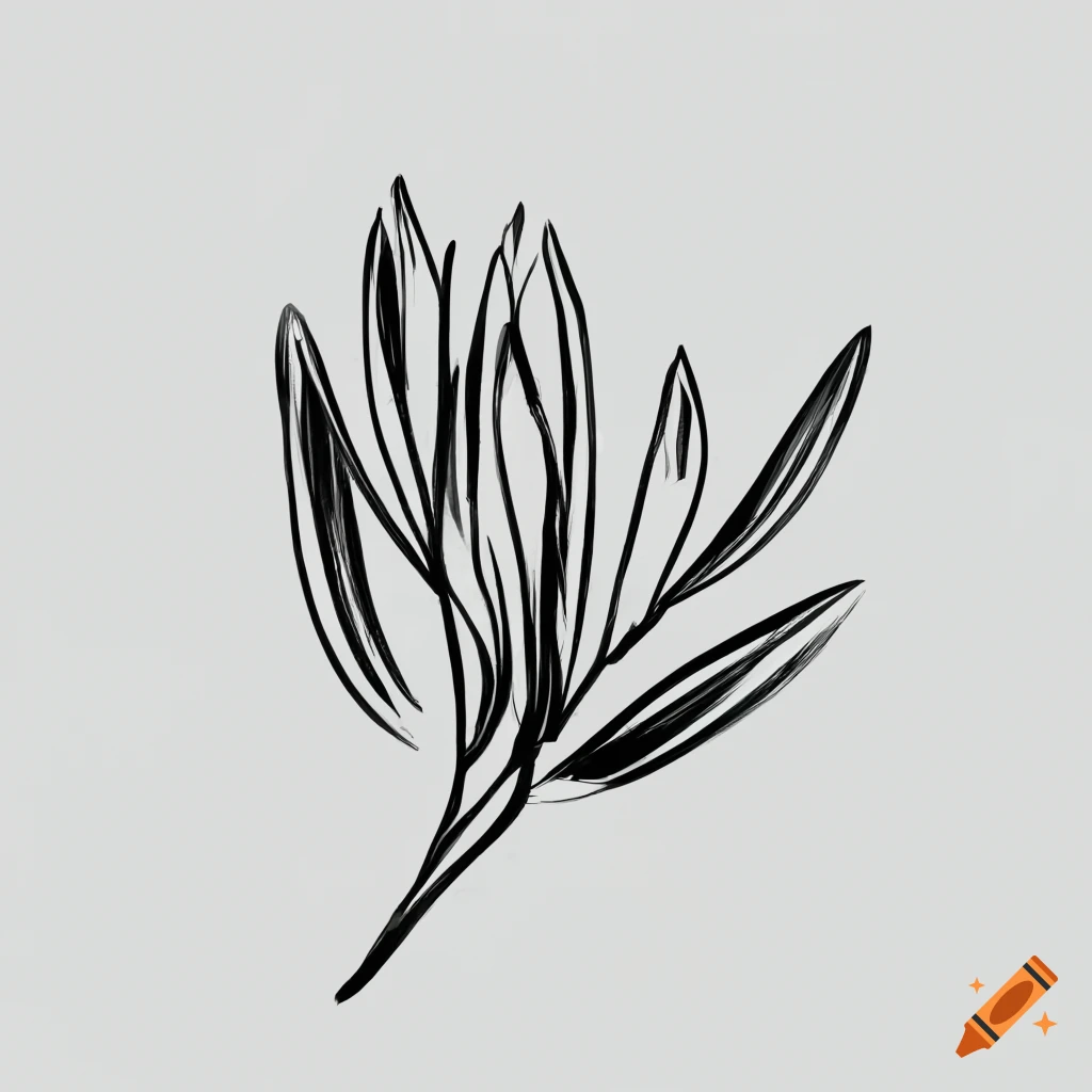 Hand drawn creative wildflower design, side profile, simple ...