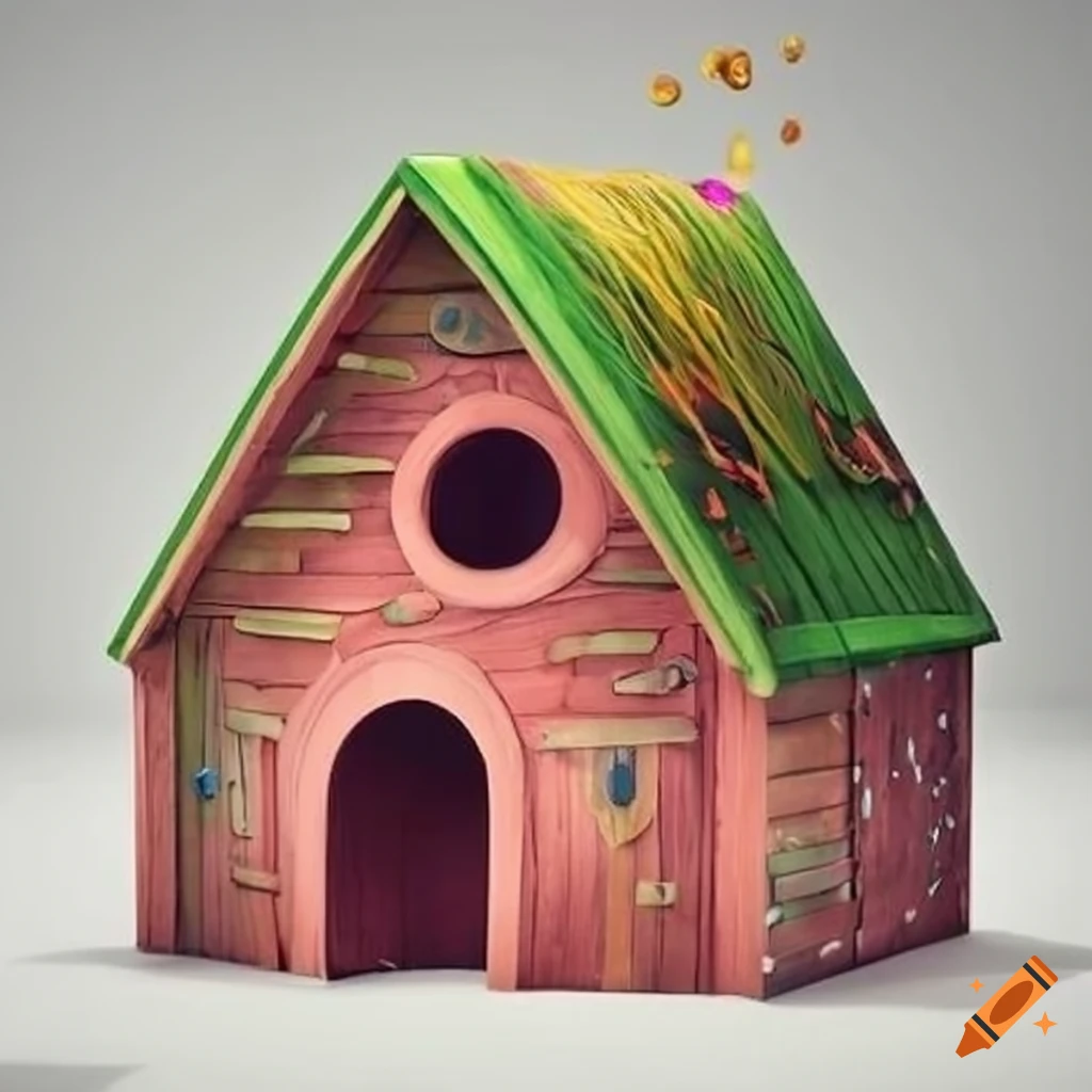 A whimsical dog house on Craiyon