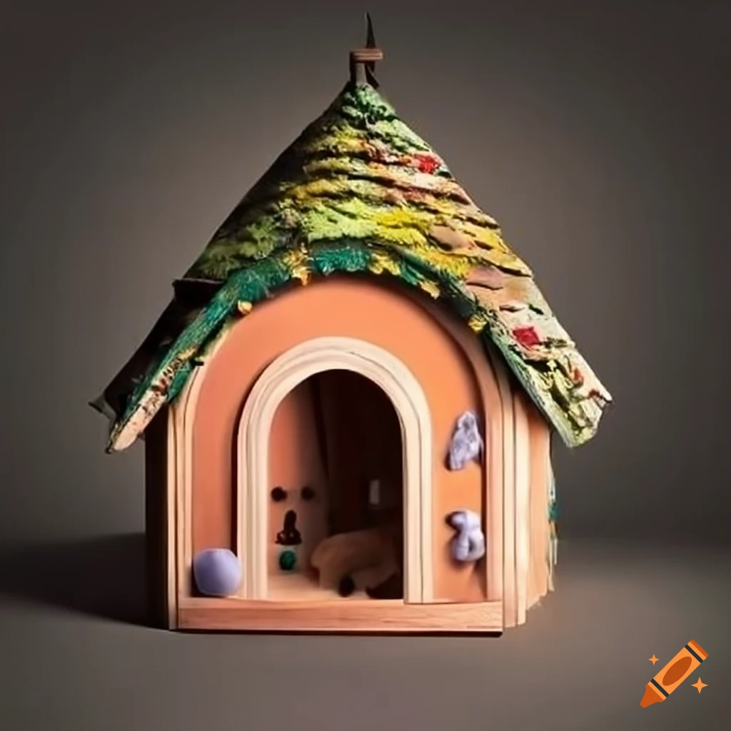 A whimsical dog house on Craiyon