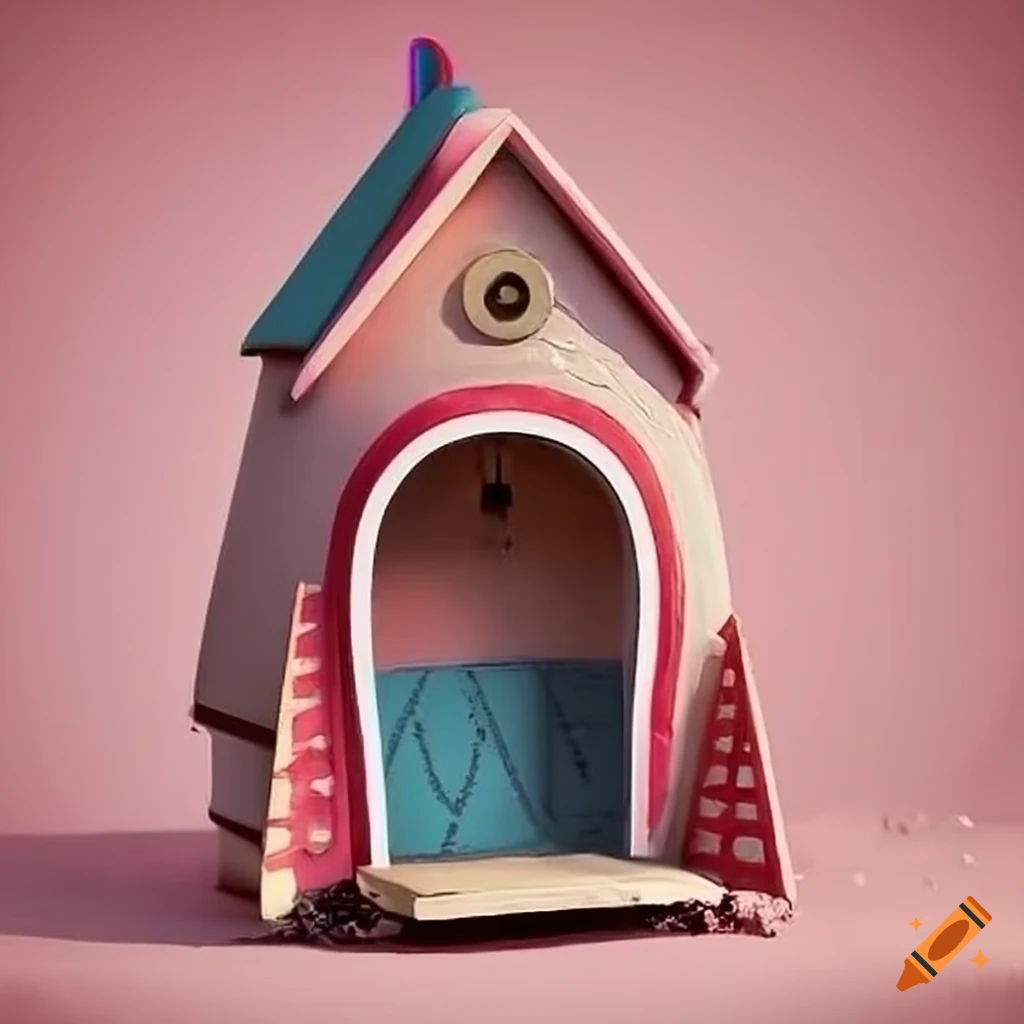 A whimsical dog house on Craiyon