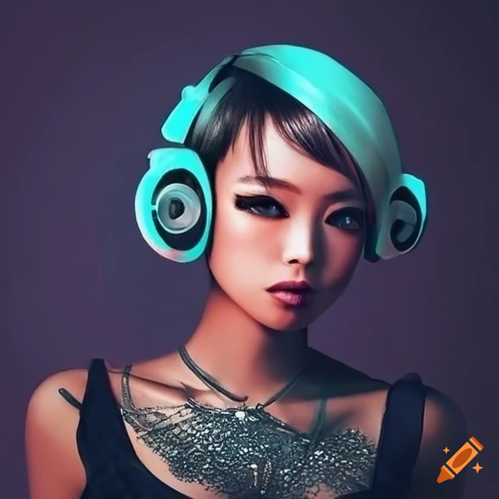 Dj,short bob,turntable,oriental,girl