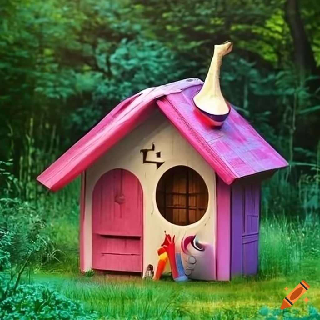 A whimsical dog house on Craiyon