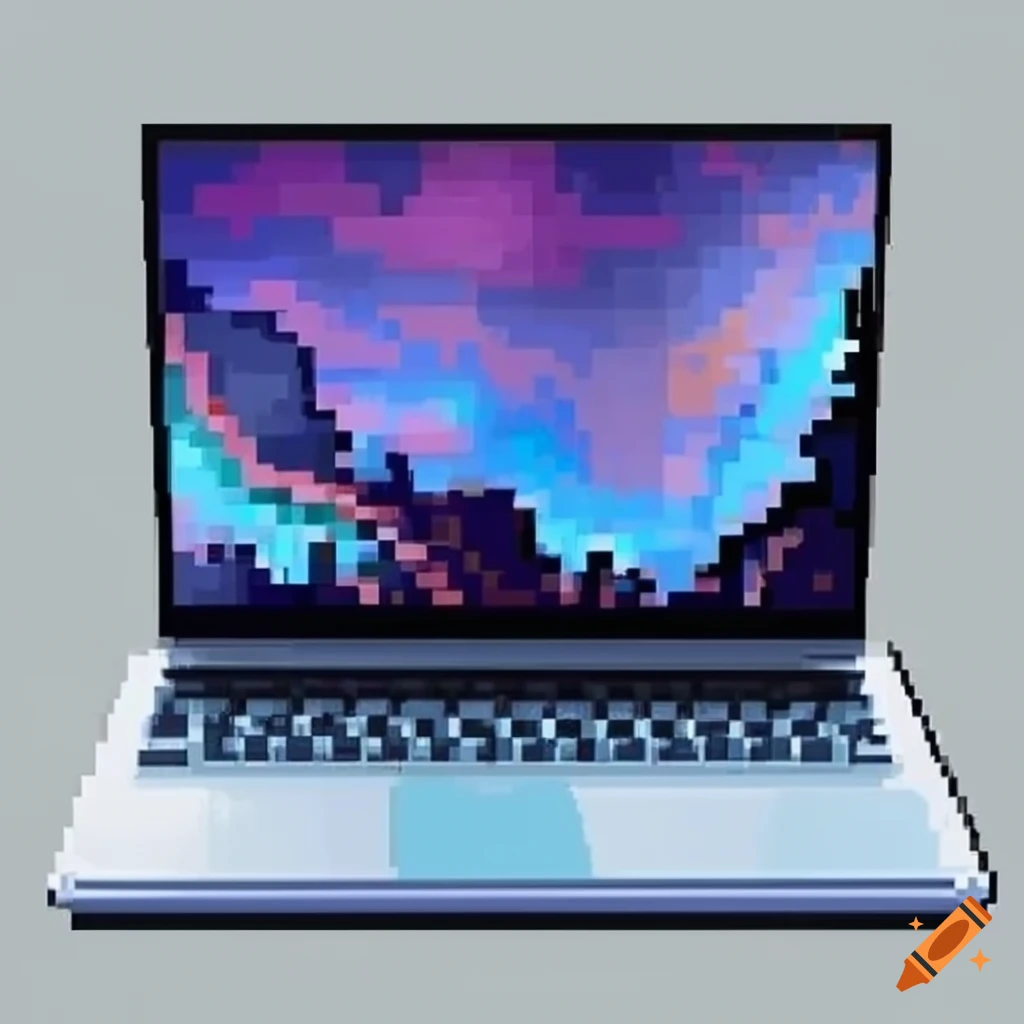 Pixel art laptop on Craiyon