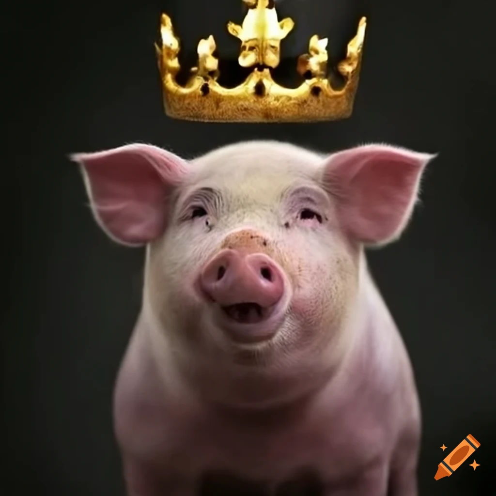 A lovely pig named king on Craiyon