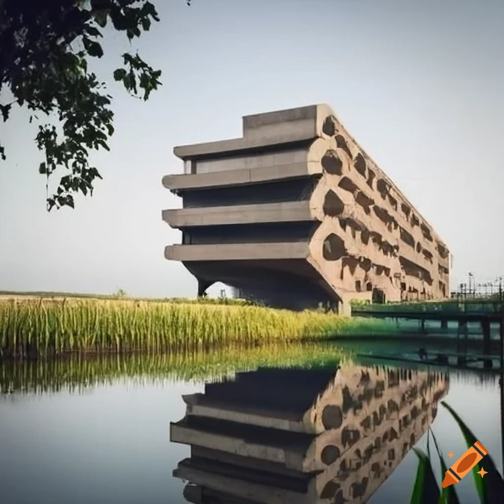 Precast concrete building in Milan between a canal and a railway ...