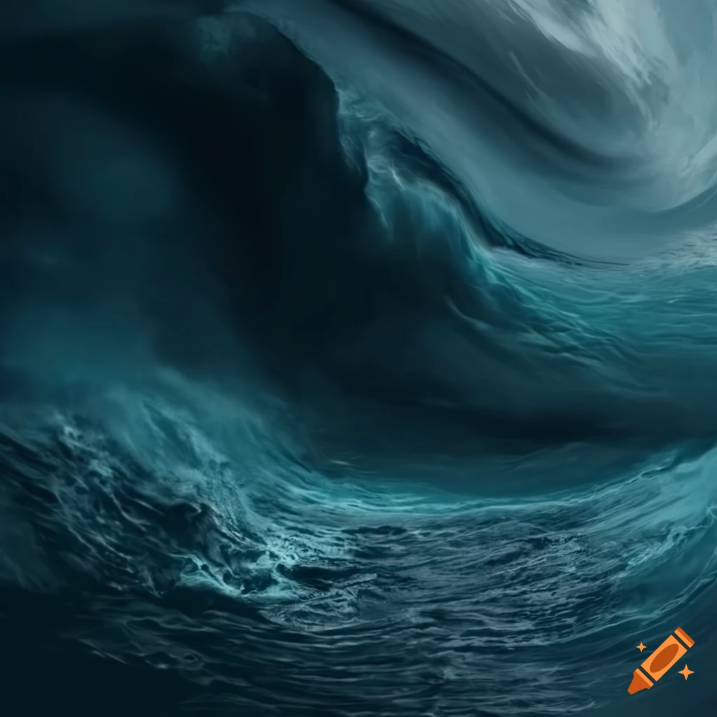 Storm ocean liminal grey on Craiyon