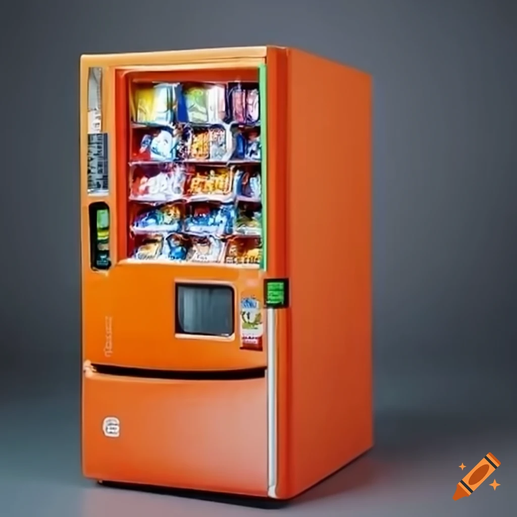 A small vending machine for hand and foot warmers in individual orange ...